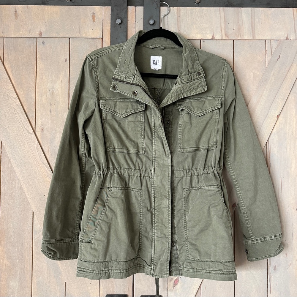 Women’s Gap Army Olive Green Canvas Utility Jacket Si… - Gem